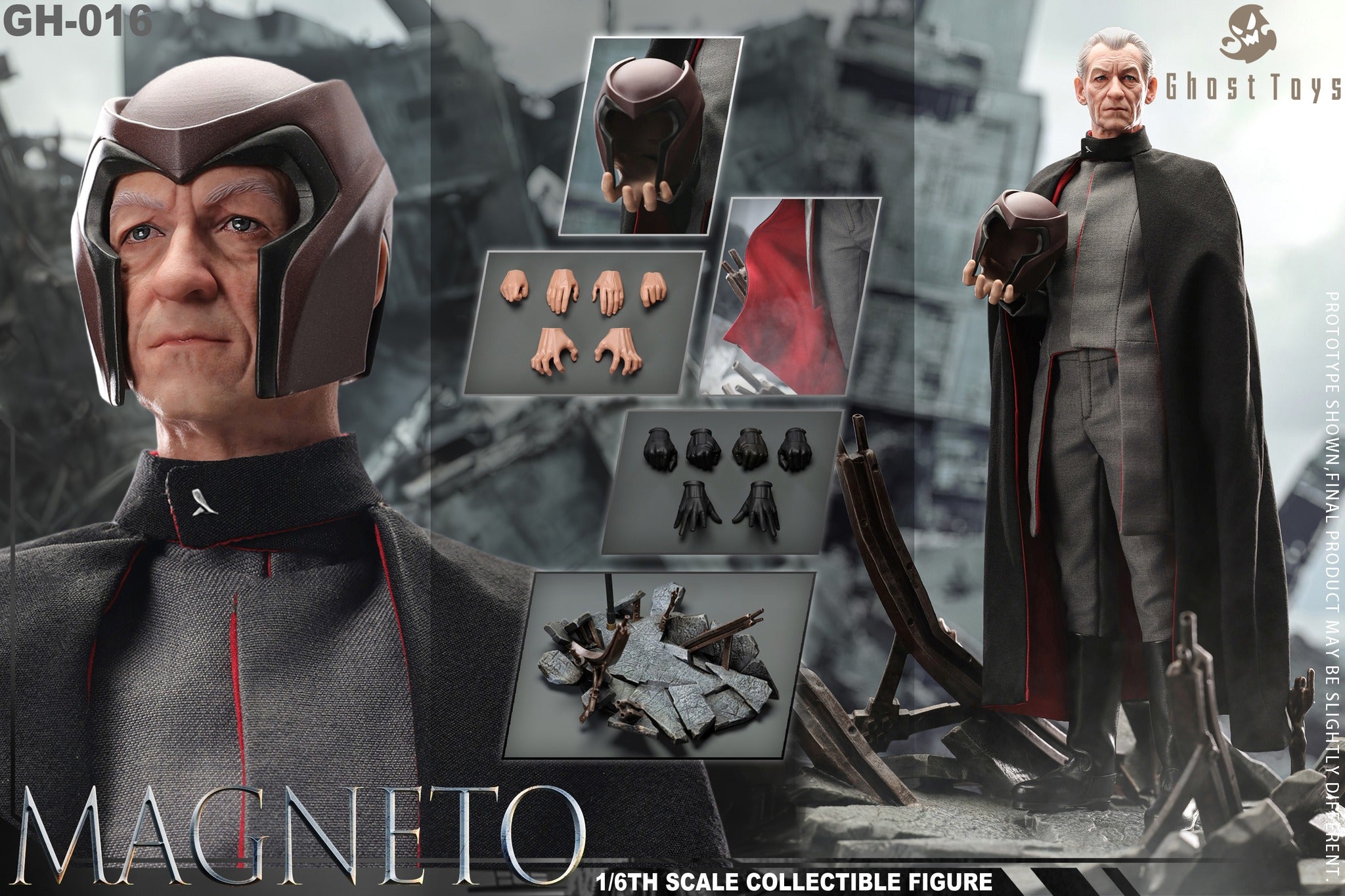Pre-Order Ghost Toys GH-016 - Old Magneto 1/6 scale Action Figure ...