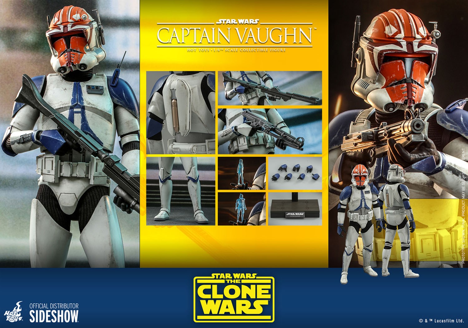 Hot Toys TMS065 Star Wars: The Clone Wars - 1/6th scale Captain Vaughn ...