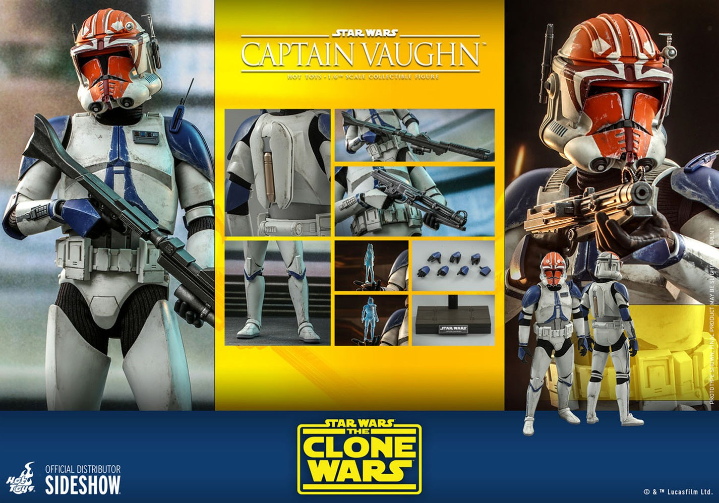 Hot Toys TMS065 Star Wars: The Clone Wars - 1/6th scale Captain Vaughn ...